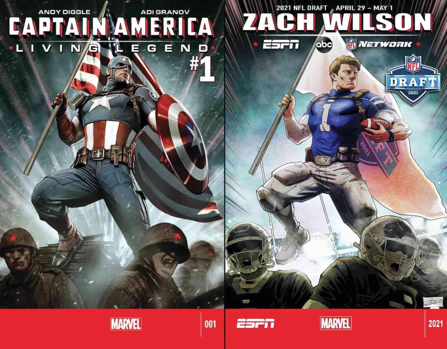 Slide in the End Zone with NFL MARVEL Variants - MarvelBlog.com